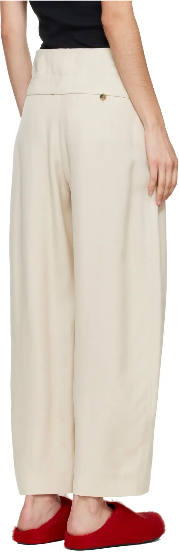 J.W.ANDERSON Jw Anderson Fold-over Trousers - Beige