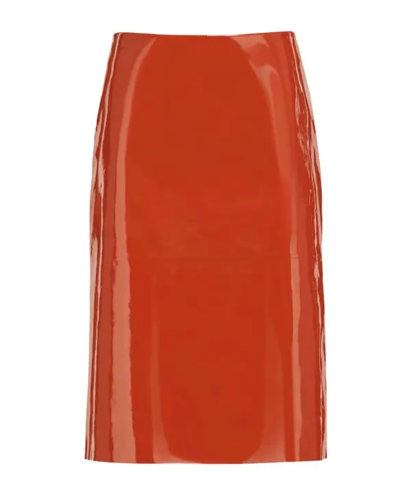FERRAGAMO Patent Leather Pencil Skirt - Light Siena