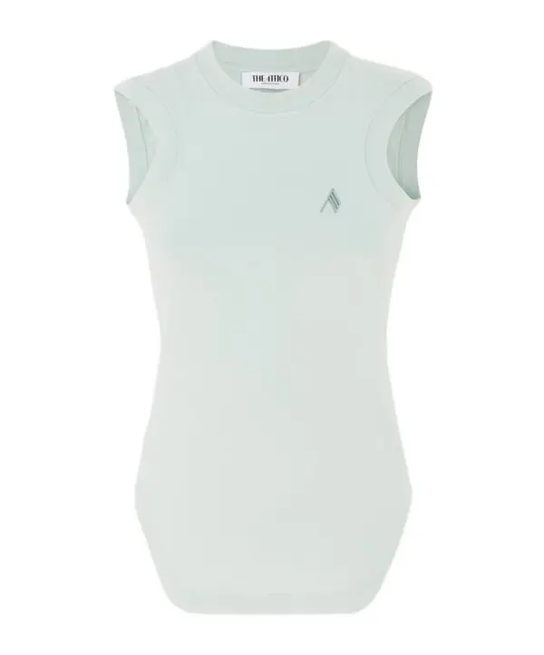 Attico Logo Embroidered Sleeveless Top - Mint