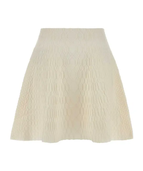 Balmain Flared Knit Skirt - Nude