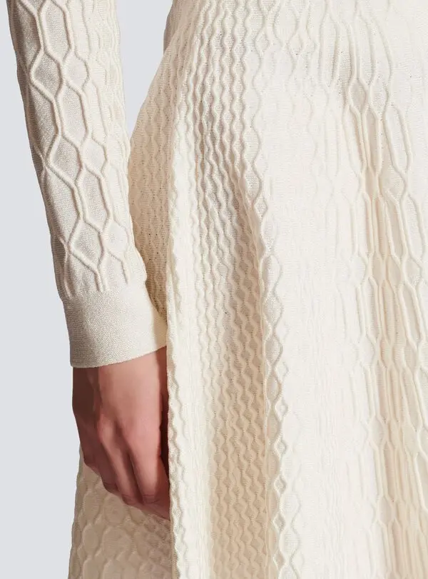 Balmain Flared Knit Skirt - Nude