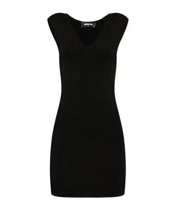 Dsquared2 Logo Plaque V-neck Mini Dress