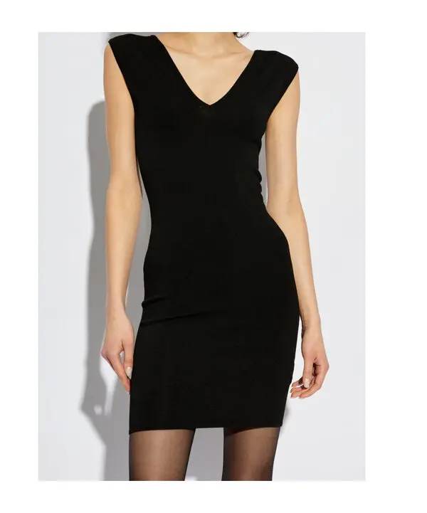 Dsquared2 Logo Plaque V-neck Mini Dress