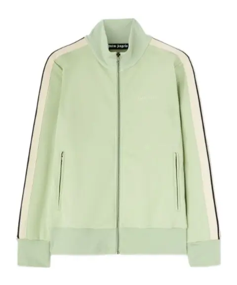Palm Angels Logo Embroidered Track Jacket - Sage Gray