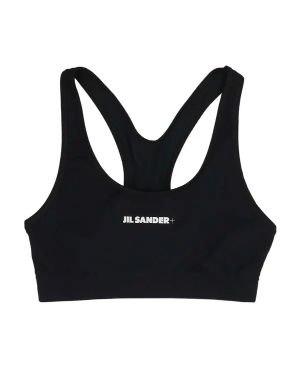 JIL SANDER Logo Printed Sport Bra - Black