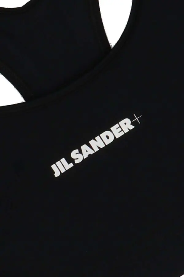 JIL SANDER Logo Printed Sport Bra - Black