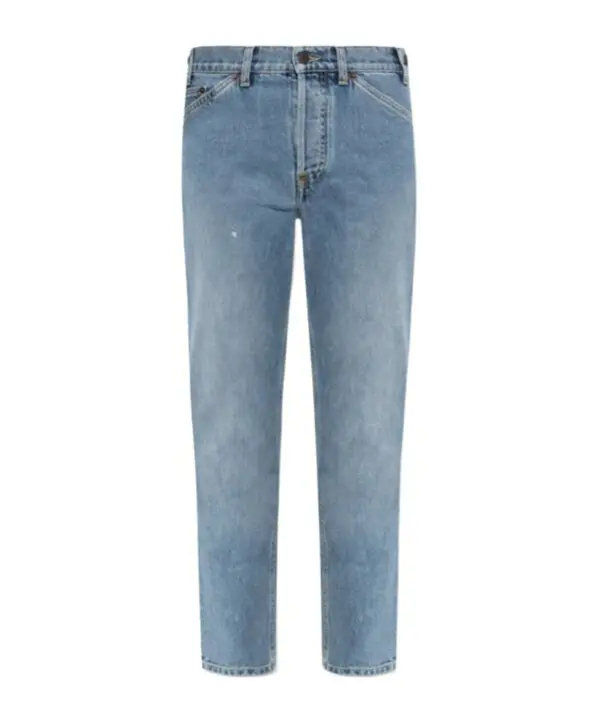 Moschino Cropped Jeans With Logo Patch