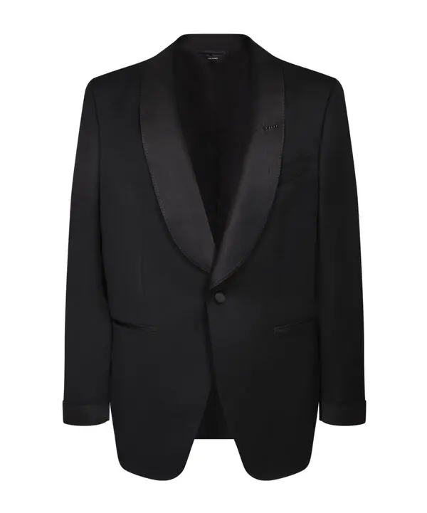 TOM FORD Satin-lapel Single-breasted Suit - Black