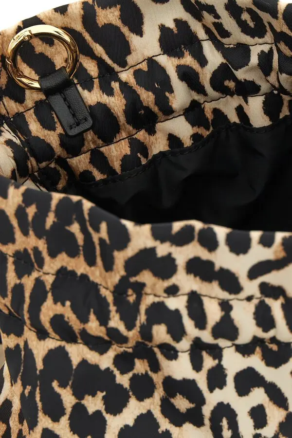 GANNI Leopard Print Drawstring Pouch