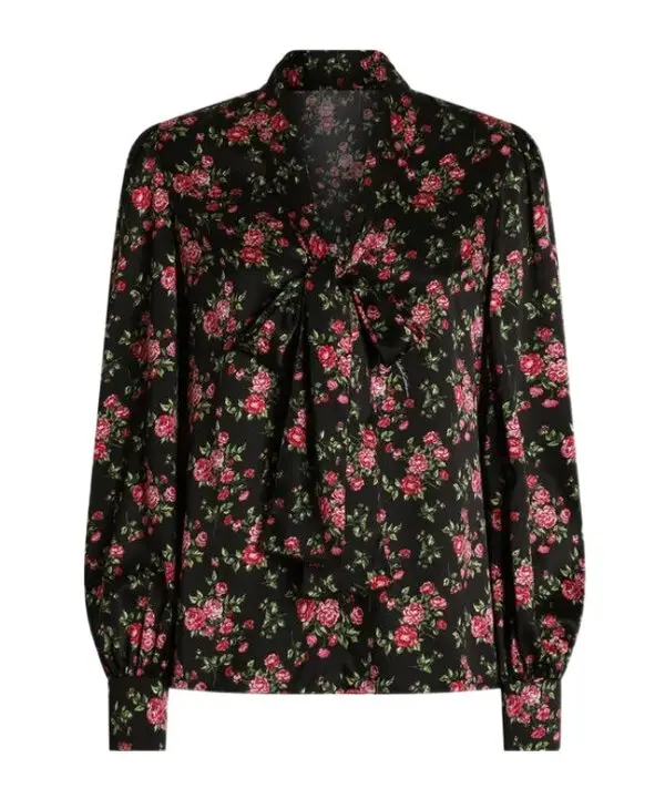 Dolce & Gabbana Floral Print Silk Shirt - Black