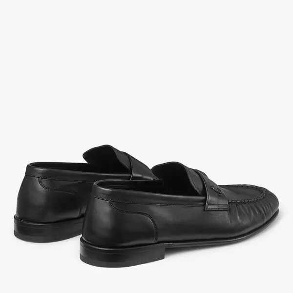 JIMMY CHOO Ellis Flat Loafers With Hand-stitched Details - Black