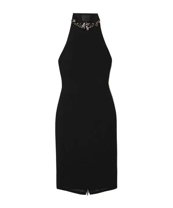 Givenchy Beaded Cutout Crepe Dress