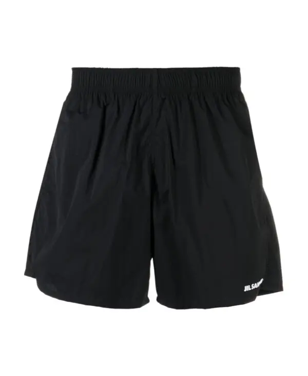 JIL SANDER Logo Elasticated Waist Swim Shorts - Black