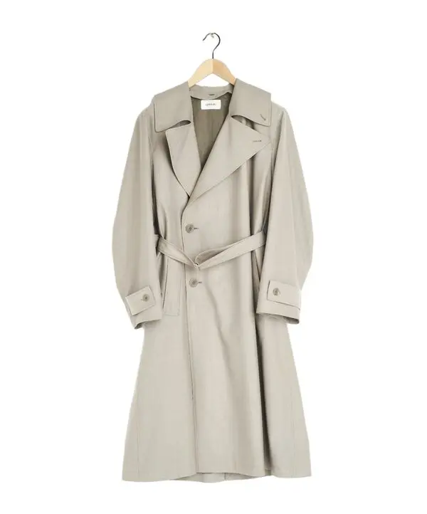 LEMAIRE Double-breasted Belted Trench Coat - Light Taupe