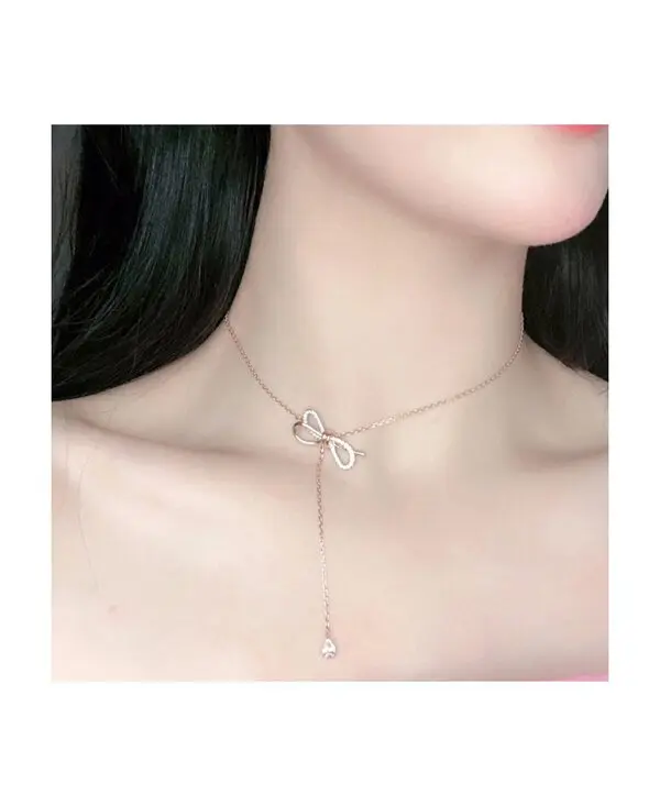 SWAROVSKI Bow Pendant Necklace - Yellow