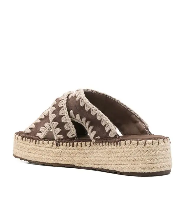 Mou Buckle Strappy Sandals - Brown