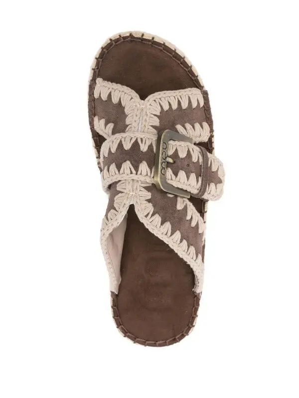 Mou Buckle Strappy Sandals - Brown