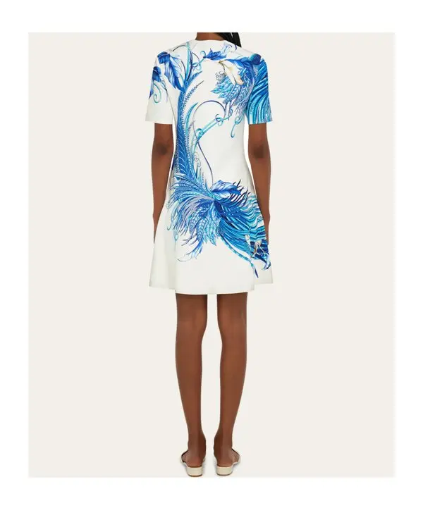 FERRAGAMO Feather Print Dress
