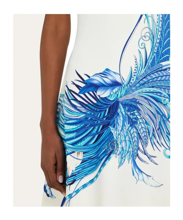 FERRAGAMO Feather Print Dress