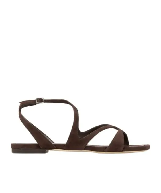 JIMMY CHOO Square-toe Flat Sandals