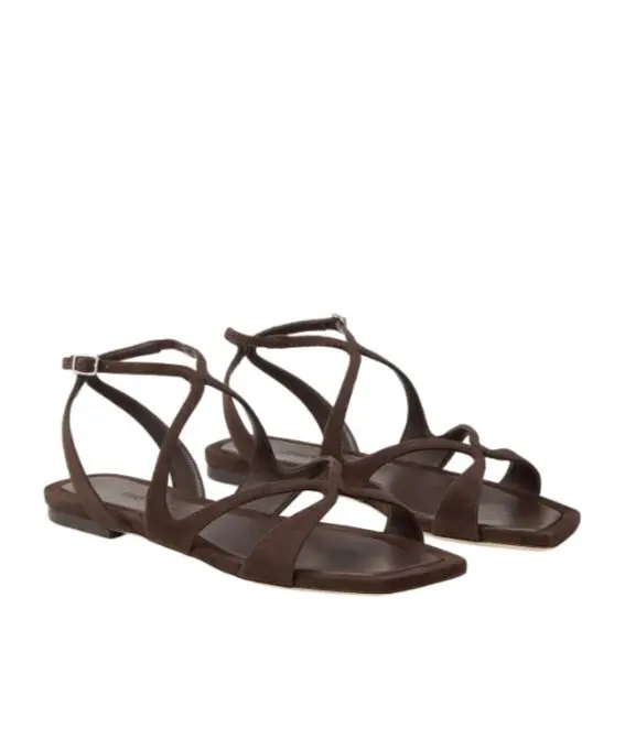 JIMMY CHOO Square-toe Flat Sandals
