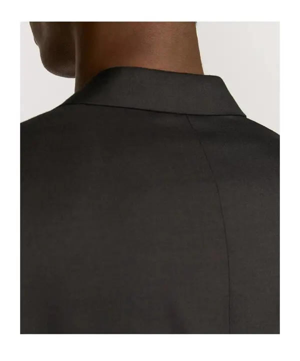 Dior Embroidered Notch Lapel Wool Blend Jacket - Brown