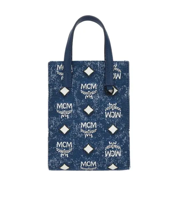 Mcm Aren Denim Mini Tote Bag