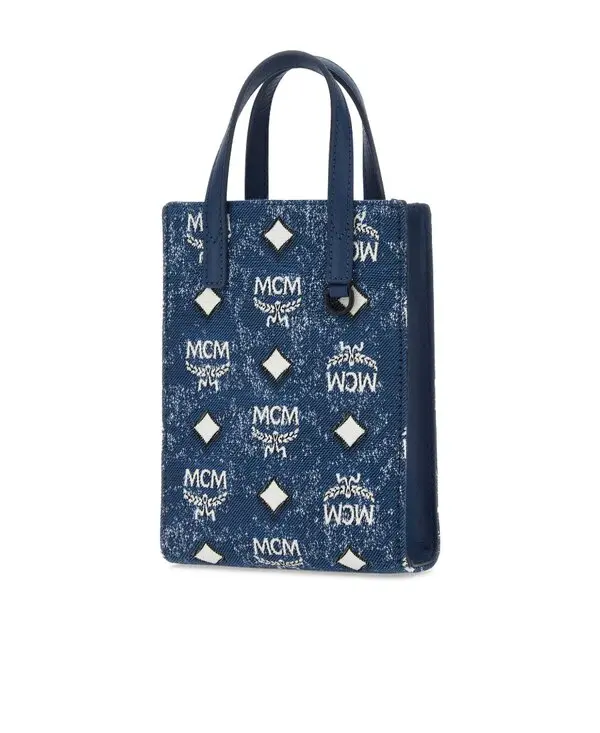 Mcm Aren Denim Mini Tote Bag