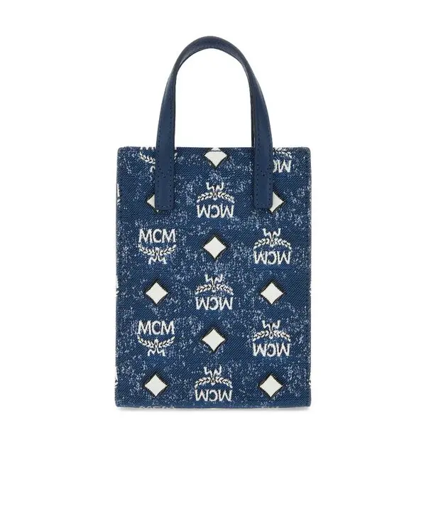 Mcm Aren Denim Mini Tote Bag