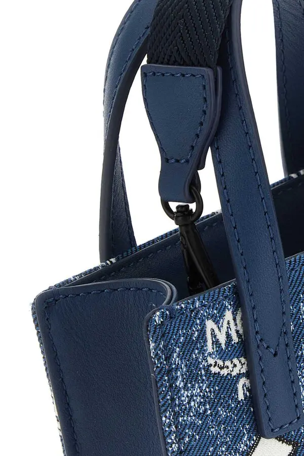 Mcm Aren Denim Mini Tote Bag
