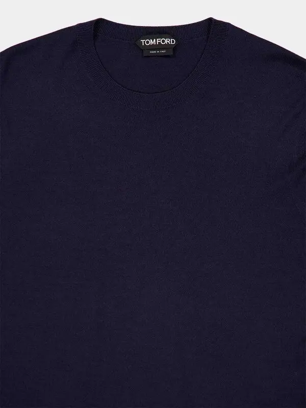 TOM FORD Crewneck Fine-knit Jumper With Long Sleeves - Dark Blue