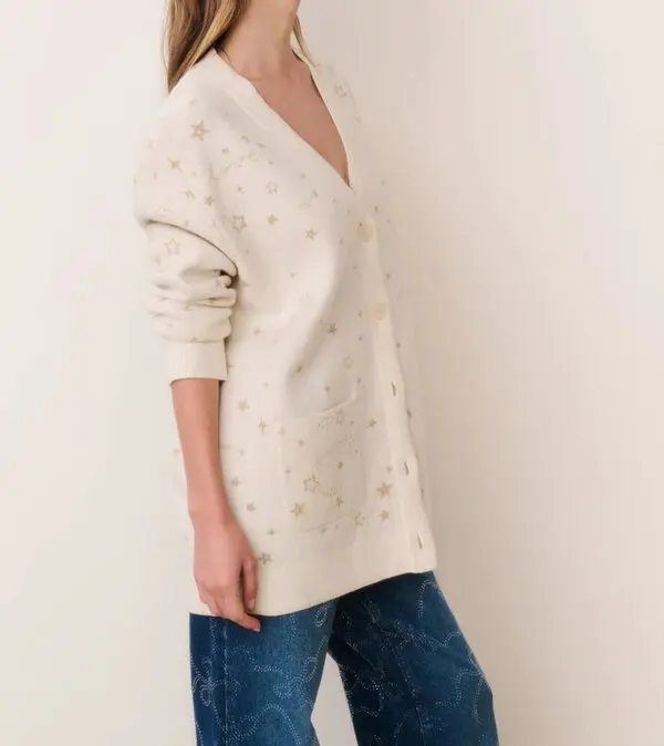 LoveShackFancy Mar Star-pattern Wool Cashmere Blend Cardigan - Venus
