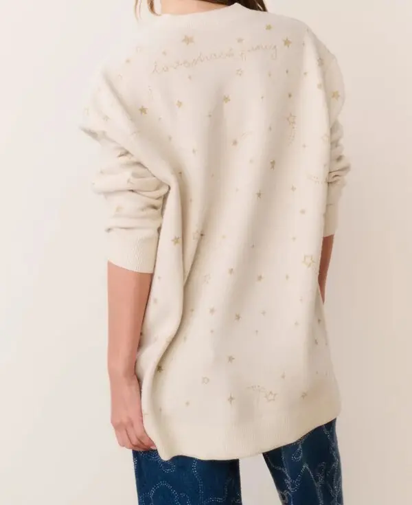 LoveShackFancy Mar Star-pattern Wool Cashmere Blend Cardigan - Venus