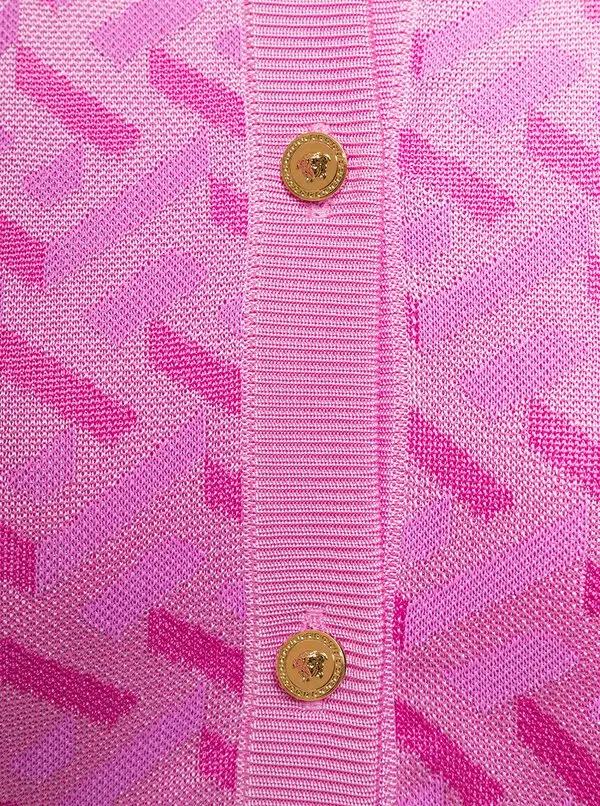 Versace La Greca Monogram Button-up Cardigan