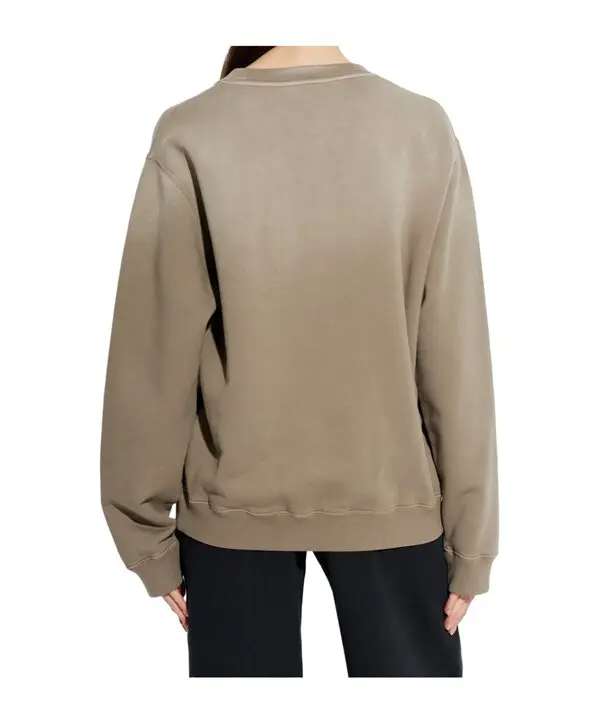 Off-White Logo Print Crewneck Sweatshirt - Brown