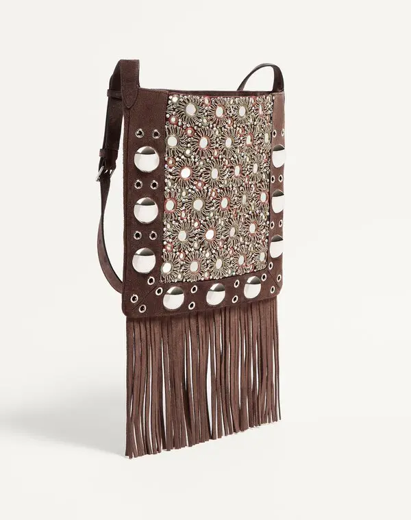 Valentino Garavani Embellished Fringe Shoulder Bag