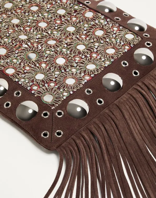 Valentino Garavani Embellished Fringe Shoulder Bag