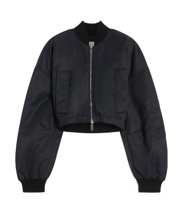 Sportmax Avenue Cropped Zip-up Bomber Jacket