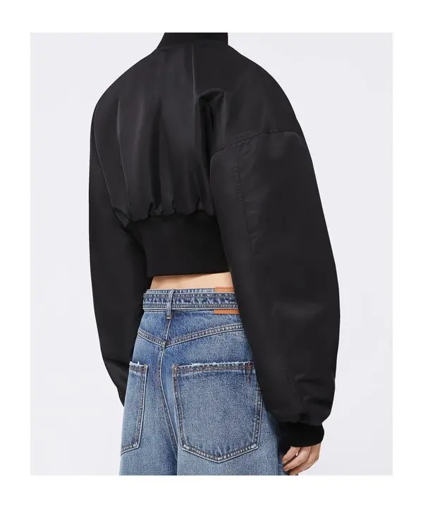 Sportmax Avenue Cropped Zip-up Bomber Jacket