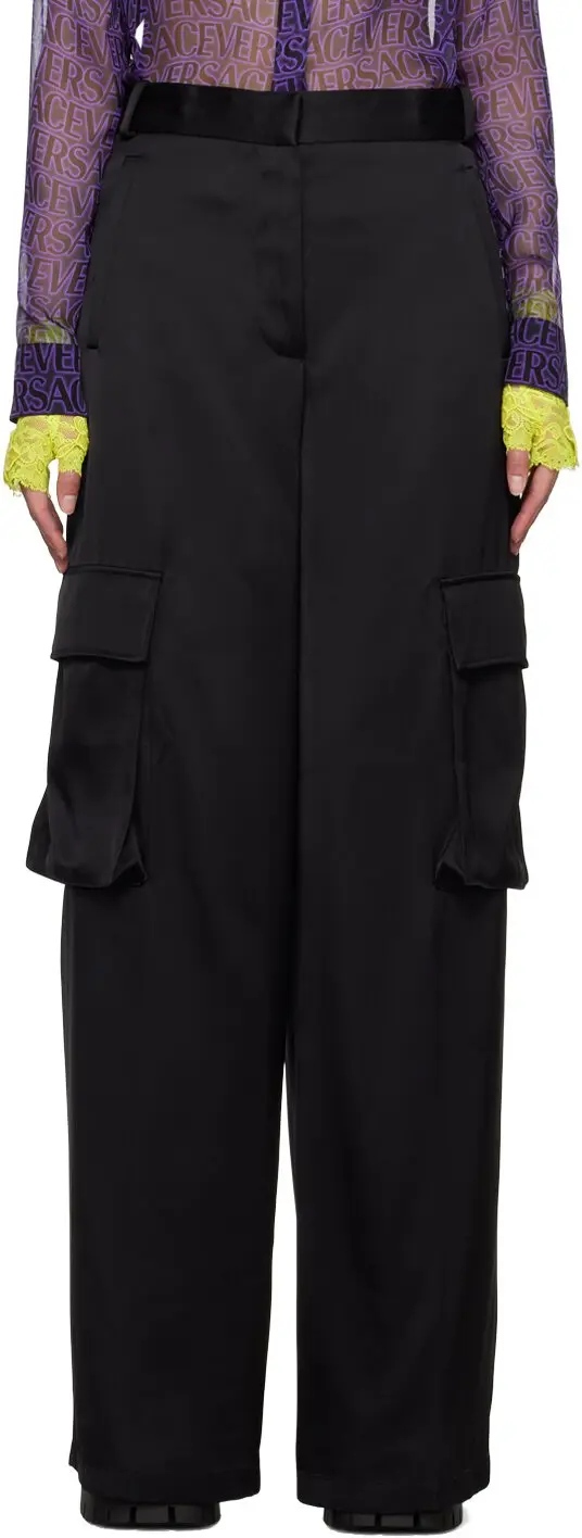 Versace Straight Leg Tailored Pants - Black