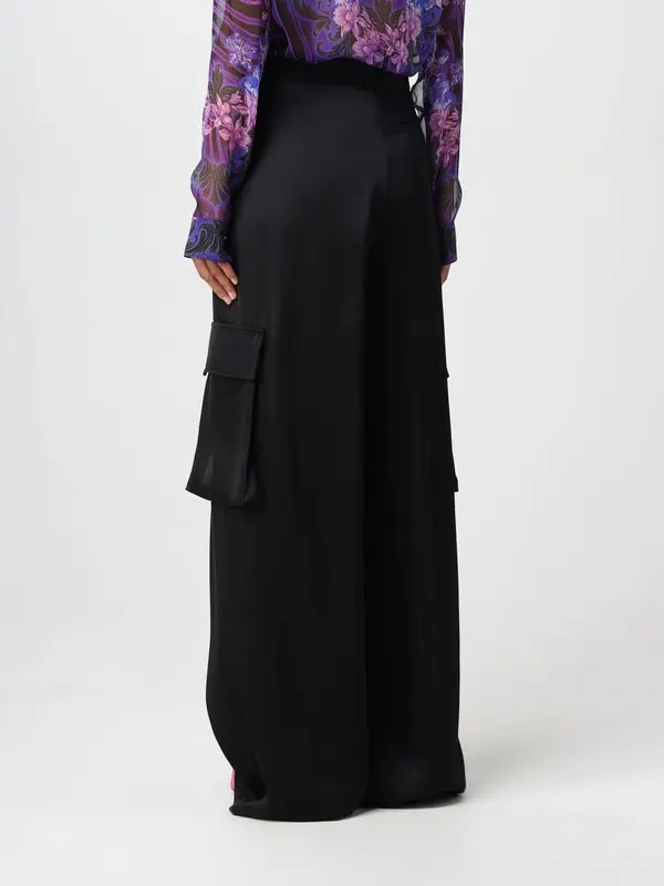 Versace Straight Leg Tailored Pants With Belt Ring