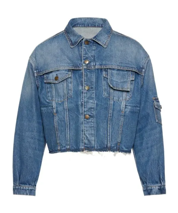 MAISON MARGIELA Cropped Denim Trucker Jacket - Vintage Medium Blue