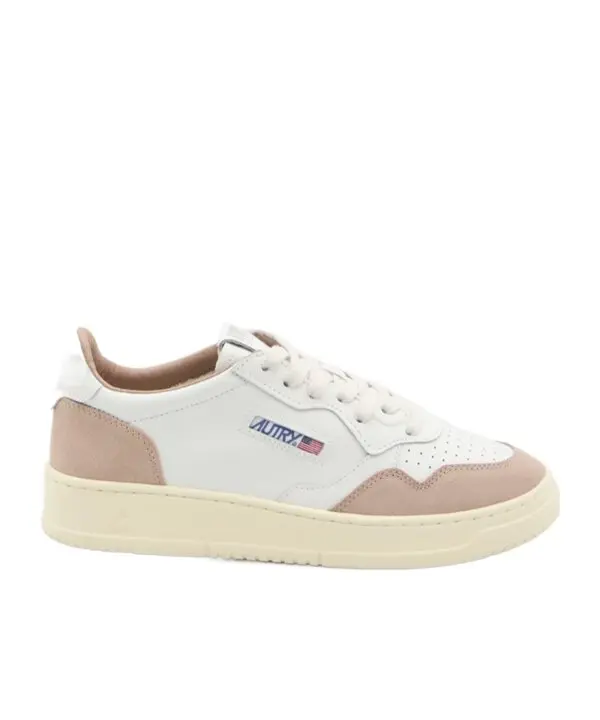 AUTRY Medalist Low-top Sneakers With Suede Inserts - Nude