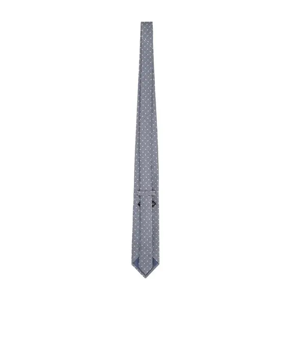 TOM FORD Micro Pattern Silk Neck Tie - Gray