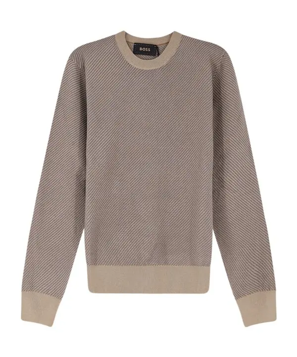 Hugo Boss Textured Crew Neck Sweater