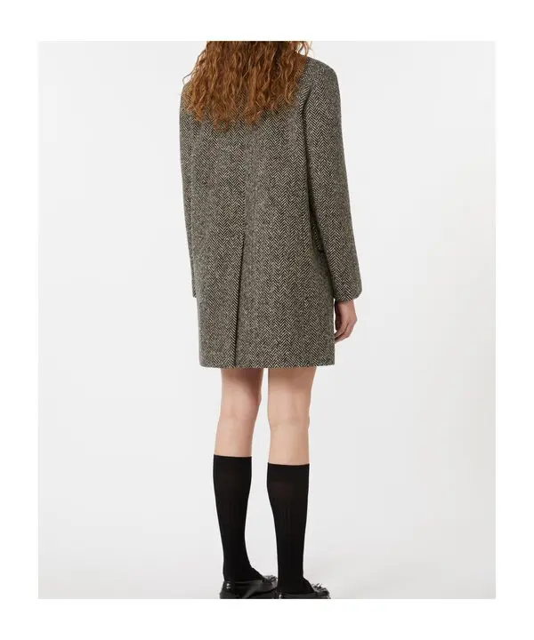 Max Mara Herringbone Tweed Coat