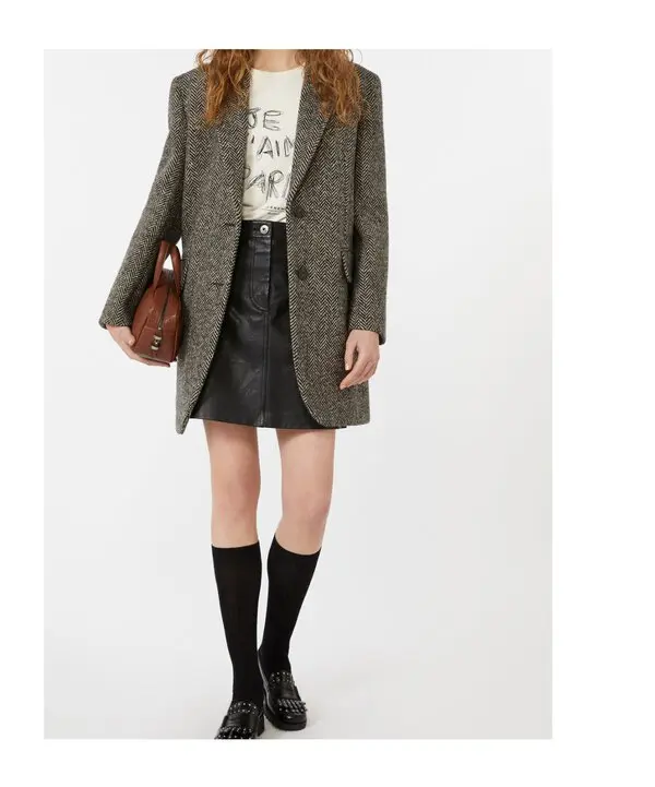 Max Mara Herringbone Tweed Coat