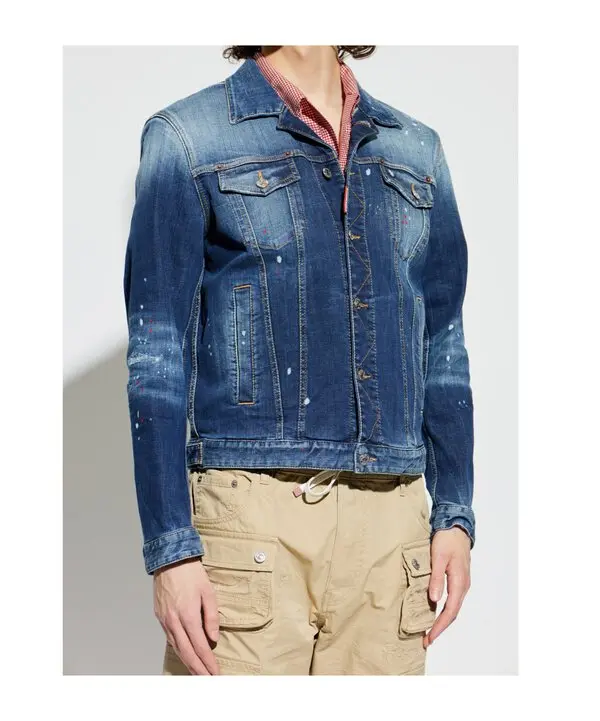 Dsquared2 Distressed Denim Sport Jacket - Blue