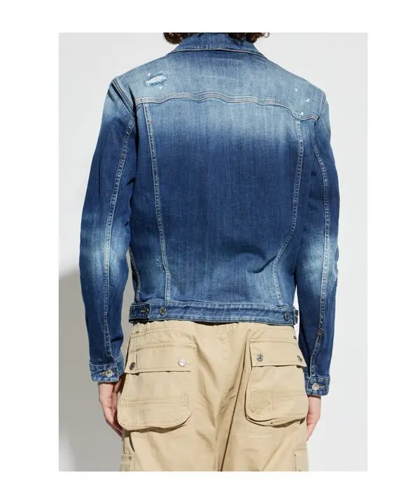 Dsquared2 Distressed Denim Sport Jacket - Blue