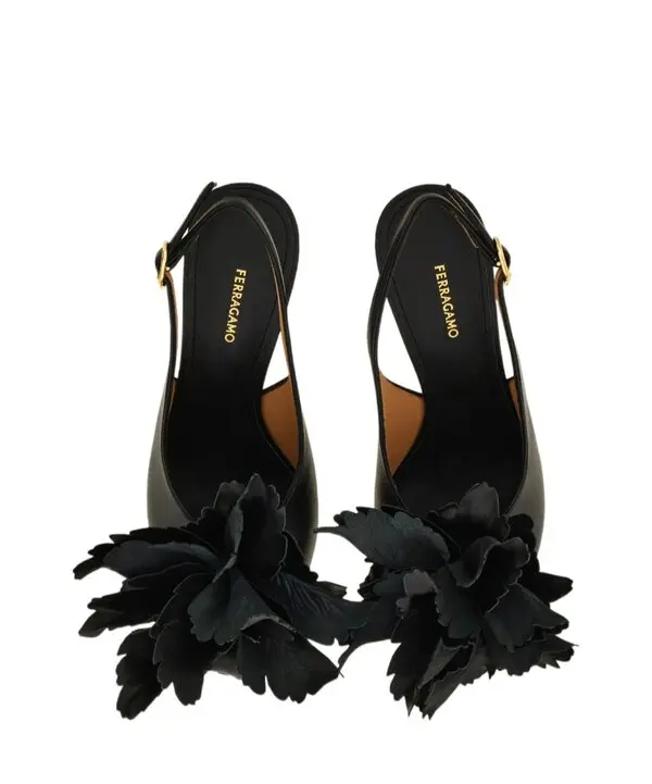 FERRAGAMO Floral Slingback Stiletto Heeled Sandals